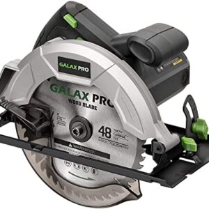 GALAX PRO Circular Saw 5800 RPM Hand-Held Cord Circular Saw, 10 Amp with 7-1/4 Inch Blade, Adjustable Cutting Depth (1-5/8" to 2-1/2") for Wood and Logs Cutting