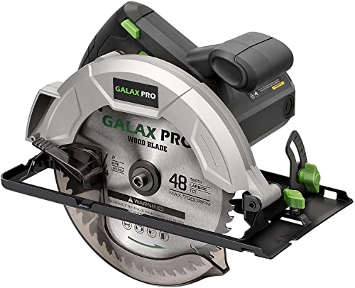 GALAX PRO Circular Saw 5800 RPM Hand-Held Cord Circular Saw, 10 Amp with 7-1/4 Inch Blade, Adjustable Cutting Depth (1-5/8" to 2-1/2") for Wood and Logs Cutting