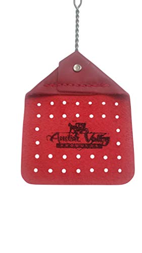 Amish Valley Products Leather Fly Swatter Handcrafted Wire Handle Flyswatter Choice of Color (Red)