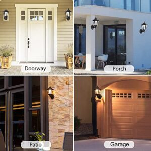 FUDESY Outdoor Porch Light Wall Lanterns - Motion Sensor, Exterior Waterproof Front Door Wall Sconce, Anti-Rust Black Plastic LED Lamp for Garage, Patio, House, Doorway