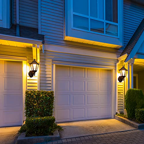 FUDESY Outdoor Porch Light Wall Lanterns - Motion Sensor, Exterior Waterproof Front Door Wall Sconce, Anti-Rust Black Plastic LED Lamp for Garage, Patio, House, Doorway