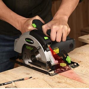 GALAX PRO 12A 5500RPM Corded Circular Saw with 7-1/4" Circular Saw Blade and Laser Guide Max Cutting Depth 2.45" (90°), 1.81" (45°) for Wood and Log Cutting