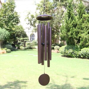 astarin wind chimes outdoor deep tone, 45 in memorial wind chimes large with 6 heavy tubes, large deep tone wind chimes outdoor for garden hanging décor,sympathy gifts. bronze