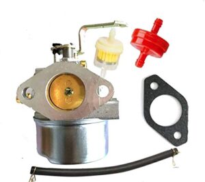 hqparts generator carburetor compatible with coleman maxa 5000 er plus 10hp compatible with tecumseh powerbase powermate pm0525202 carb & fuel filter