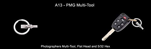 A13 Photographers Multi-Tool For Digital Camera, Tripods and Brackets, Bags, 5/32 (4mm) Allen Wrench Hex and Flat Head Key Chain Tool