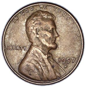 1957 d rpm-004 d/d south lamination error lincoln wheat cent good