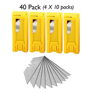 Utility Knife/Box Cutter Blades Thicken SK5 Steel Standard Size 40-Pack & Dispenser