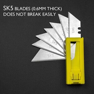 Utility Knife/Box Cutter Blades Thicken SK5 Steel Standard Size 40-Pack & Dispenser