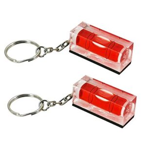 mini acrylic keychain block level vial - replacement level - picture hanging level - pocket level - bubble level -magnetic- pack of 4 (gules)