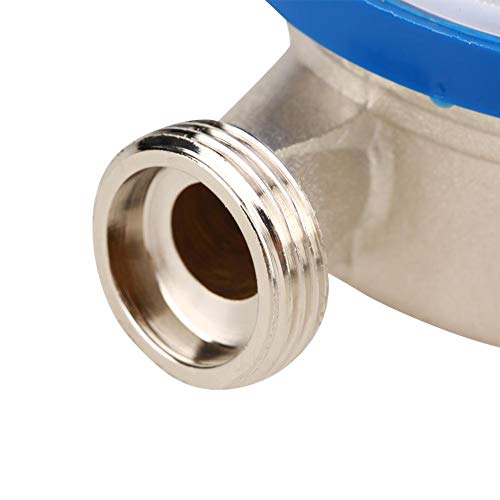 Dry Water Meter 15mm 1/2" Single Water Flow Table Measuring Tools for Home Garden Boundary Flow 0.05m3 / h