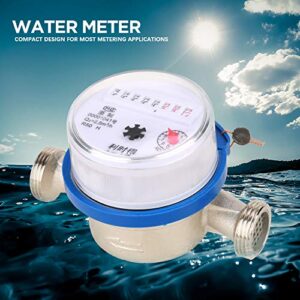 Dry Water Meter 15mm 1/2" Single Water Flow Table Measuring Tools for Home Garden Boundary Flow 0.05m3 / h