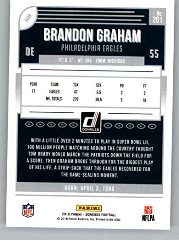 2018 Donruss Football #201 Brandon Graham Philadelphia Eagles Official NFL Trading Card