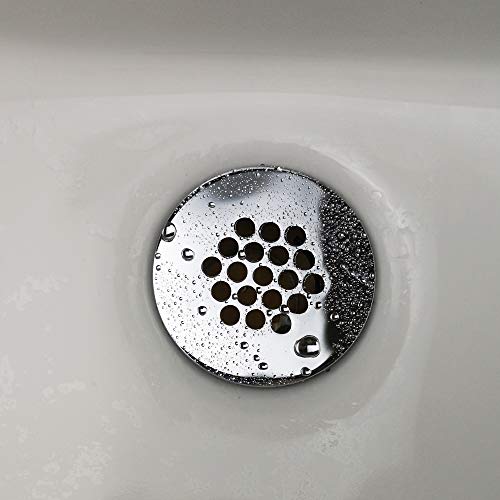 Purelux Grid Drain Strainer Assembly with Overflow for Bathroom Sink, Made of Brass Chrome Finish