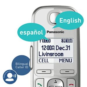 Panasonic KX-TGE484S2 DECT 6.0 4 Handset Landline Telephone Silver