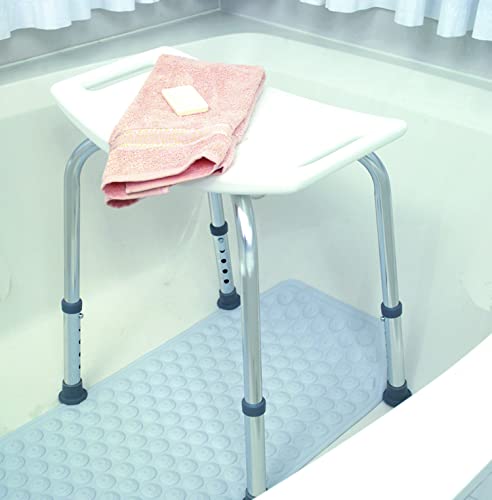 DMI Shower Chair Bath Seat for Tub or Shower Bench for Inside Shower, Made of Non Slip Aluminum with Plastic Seat, No Tools Needed, Adjustable Height, Holds Weight up to 300 Pounds, Bath Bench, White