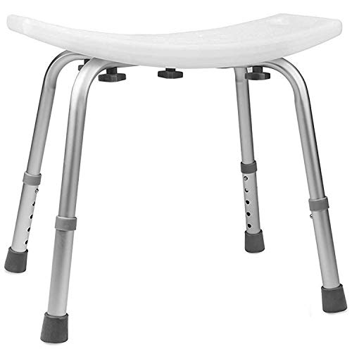 DMI Shower Chair Bath Seat for Tub or Shower Bench for Inside Shower, Made of Non Slip Aluminum with Plastic Seat, No Tools Needed, Adjustable Height, Holds Weight up to 300 Pounds, Bath Bench, White