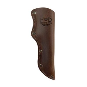 hide & drink, thick leather mora knife sheath w/belt loop, handmade includes 101 year warranty (bourbon brown)