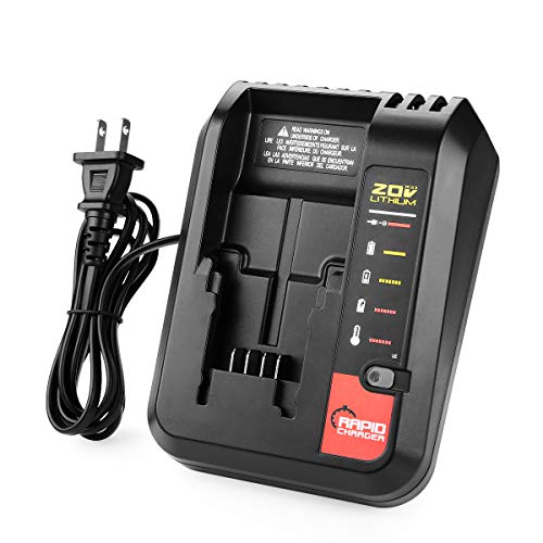 Powilling PCC692L 20V Battery Charger Compatible with Black+Decker 20V MAX Lithium-Ion Battery and Porter Cable Battery PCC680L PCC681L PCC682L PCC685LP PCC699L and Battery LBXR20 LBXR2020 LBX4020