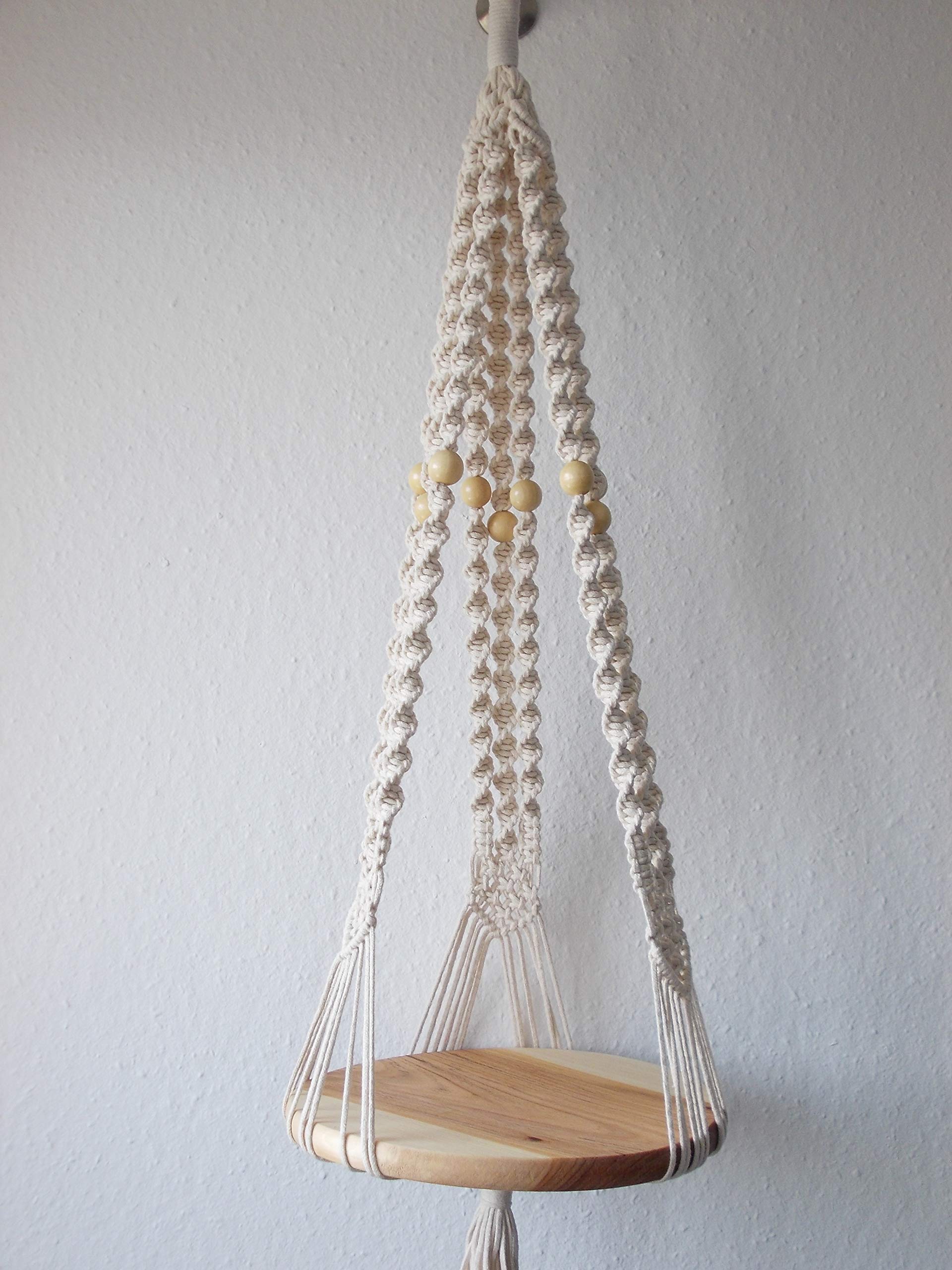 Macrame plant hanger-cotton rope -42 inches (110 cm) long-macrame shelf-candle holder- pot hanger or macrame hanging table