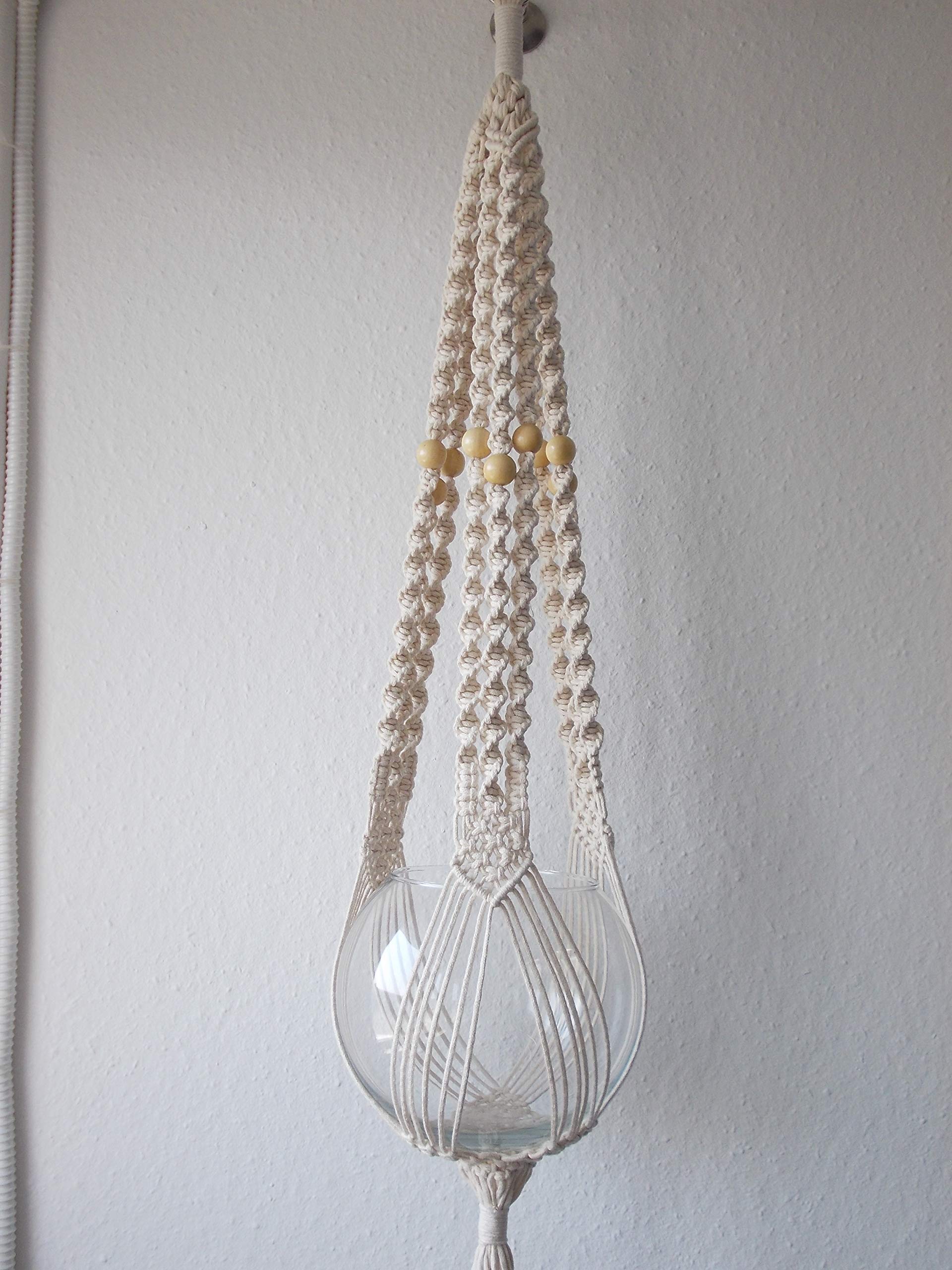 Macrame plant hanger-cotton rope -42 inches (110 cm) long-macrame shelf-candle holder- pot hanger or macrame hanging table