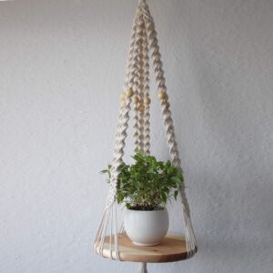 Macrame plant hanger-cotton rope -42 inches (110 cm) long-macrame shelf-candle holder- pot hanger or macrame hanging table