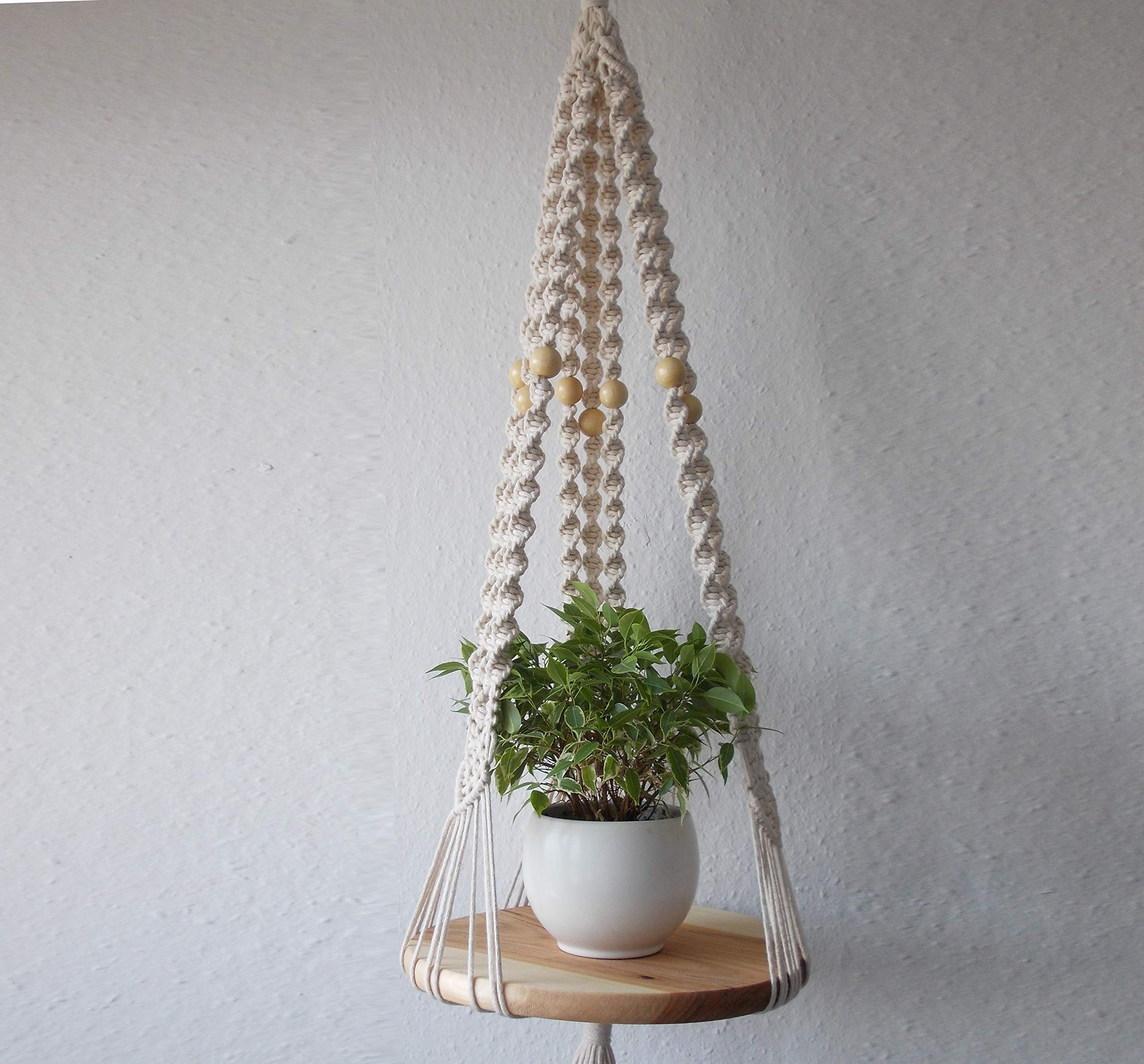 Macrame plant hanger-cotton rope -42 inches (110 cm) long-macrame shelf-candle holder- pot hanger or macrame hanging table