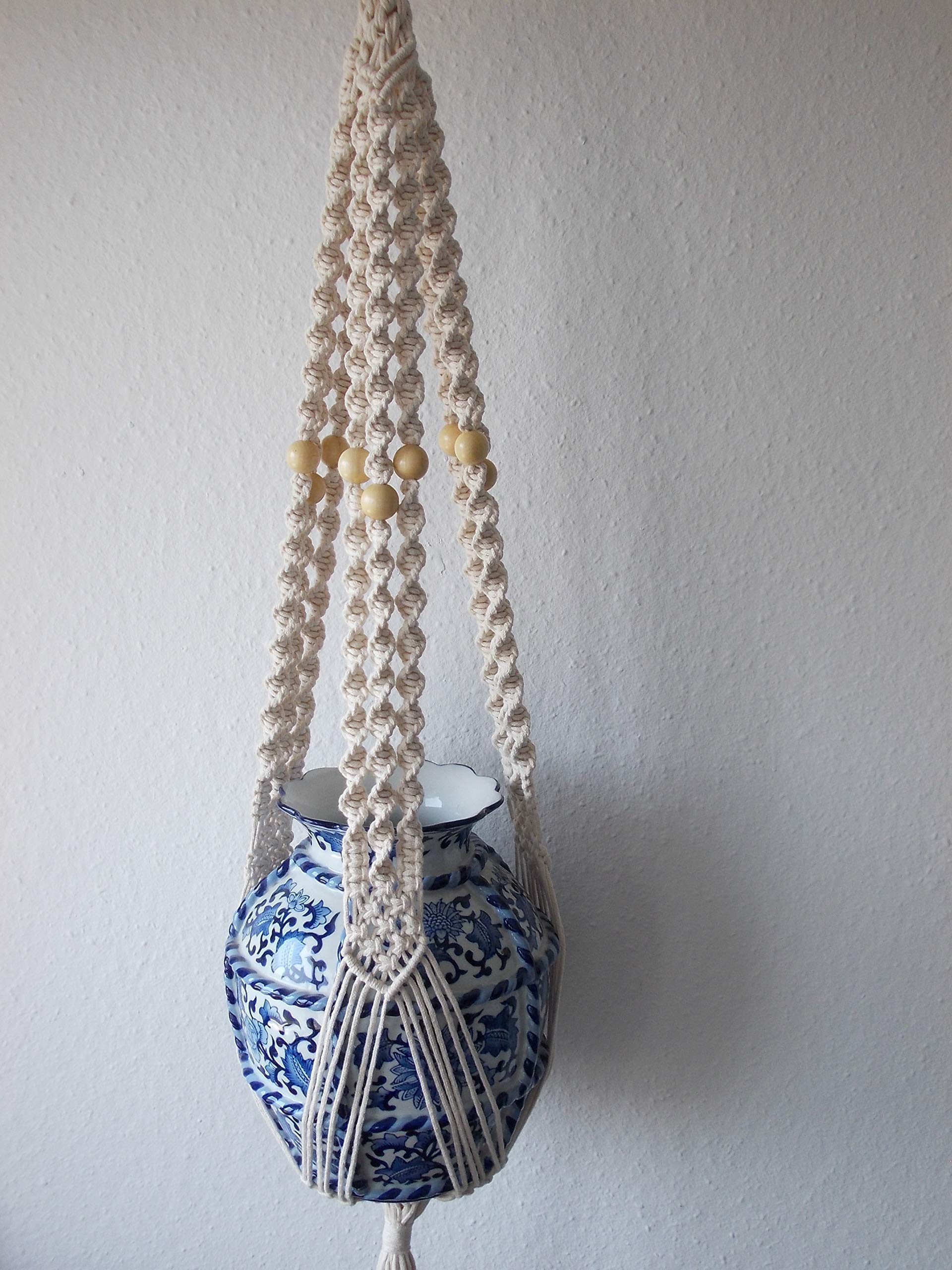 Macrame plant hanger-cotton rope -42 inches (110 cm) long-macrame shelf-candle holder- pot hanger or macrame hanging table