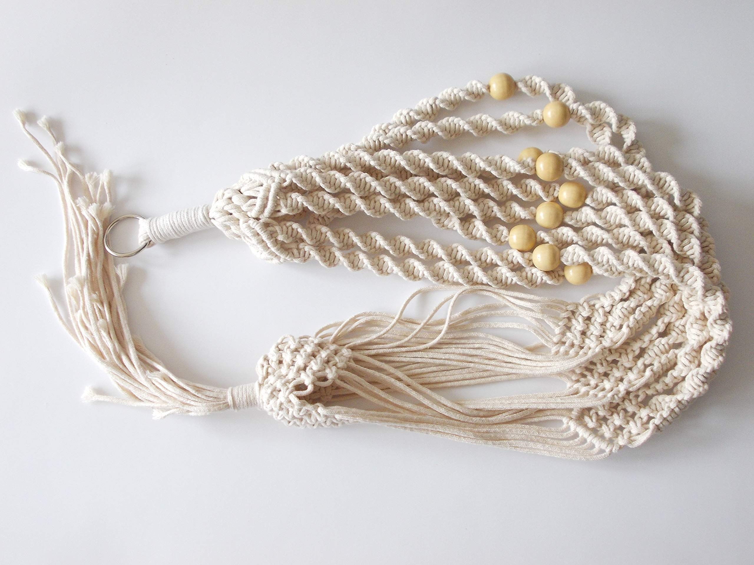 Macrame plant hanger-cotton rope -42 inches (110 cm) long-macrame shelf-candle holder- pot hanger or macrame hanging table