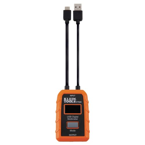 Klein Tools ET920 USB Power Meter, USB-A and USB-C Digital Meter for Voltage, Current, Capacity, Energy and Resistance