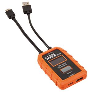 klein tools et920 usb power meter, usb-a and usb-c digital meter for voltage, current, capacity, energy and resistance