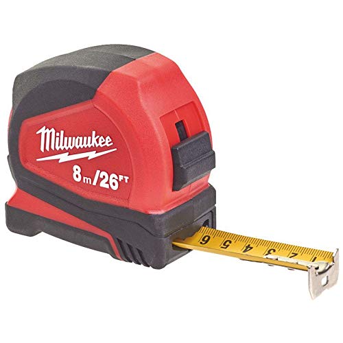 Milwaukee 4932459596 8m/26ft Pro Compact Tape Measure, Red