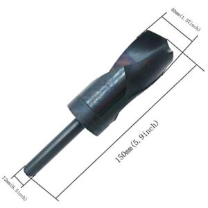 XMHF 40mm Black Oxide High Speed Steel Reduced Shank Drill Bit