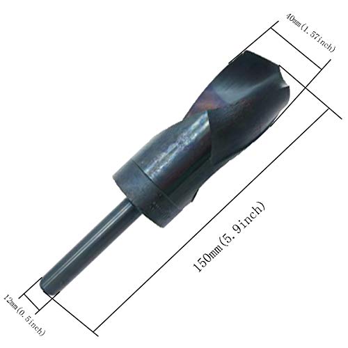 XMHF 40mm Black Oxide High Speed Steel Reduced Shank Drill Bit