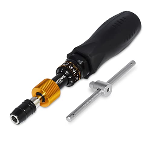 FIRSTINFO H5188 Precision Certified Limited Torque Screwdriver with 1/4 Inch Universal Hex Bit Holder Quick Release Design, 10-90 in-lbs with Extra T-Handle