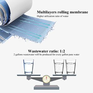 Geekpure Reverse Osmosis RO Membrane 50 GPD -NSF Certificated-Water Filter Replacement -Pack 2