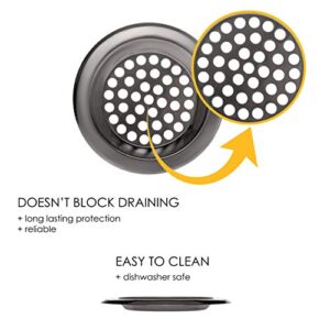 Sink Strainer 3 Inch - Bathroom Drain Hair Catcher - Kitchen Sink Drain Strainer - Drain Strainer Food, Waste, Hair for Kitchen Sink and Bathroom, Stainless Steel