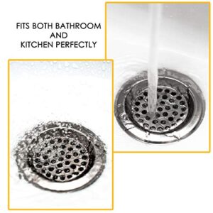 Sink Strainer 3 Inch - Bathroom Drain Hair Catcher - Kitchen Sink Drain Strainer - Drain Strainer Food, Waste, Hair for Kitchen Sink and Bathroom, Stainless Steel