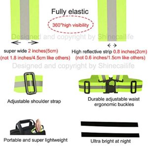 Shinecailife Extra Wide/Big High Visibility Safety Reflective Vest,2" Wide Strap,0.8" Wide Reflective Strip,Adjustable,Elastic for Safety Running,Construction,Cycling,Walking,Size 24-36(3XL-5XL)