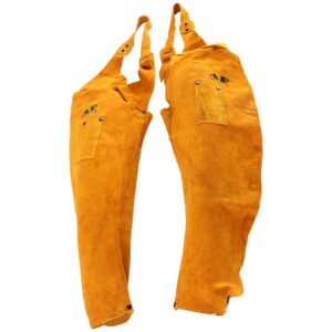 nxwvpc ap allyprotect.com 23" split cowhide leather welding sleeves w/studs front around neck, quality golden heat resistant welders sleeve