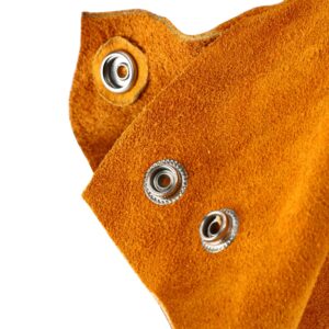 NXWVPC AP ALLYPROTECT.COM 23" Split Cowhide Leather Welding Sleeves W/Studs Front Around Neck, Quality Golden Heat Resistant Welders Sleeve