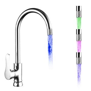 2 Pack Colorful LED Water Kitchen Faucet Light 3 Colors Changing Temperature Control.1