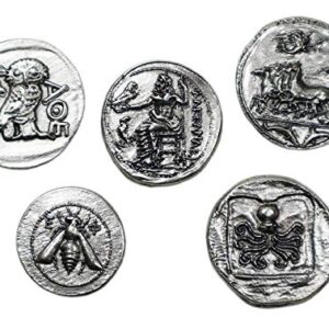 Silver Plated Ancient Greek Coins - Reproduction Tetradrachm - 5 Pieces Set