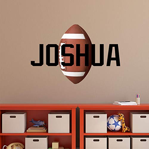 Football Name Wall Decal Name Wall Sticker Nursery Wall Decal Personalized Name Wall Decal for Girls Room Boys Room Baby Name Monogram Vinyl Design Wall Decor Bedroom Decor for Boys Unisex Wall Decal