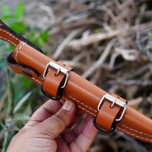 Ottoza Handmade Leather Knife Sheath SIDE DRAW Knife Sheath - Bushcraft Knife Sheath - Hunting Knife Sheath - Survival Knife Sheath - Vertical Knife Sheath Brown TOP GRAIN LEATHER No:75