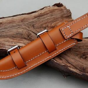 Ottoza Handmade Leather Knife Sheath SIDE DRAW Knife Sheath - Bushcraft Knife Sheath - Hunting Knife Sheath - Survival Knife Sheath - Vertical Knife Sheath Brown TOP GRAIN LEATHER No:75