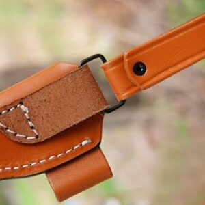 Ottoza Custom Handmade Brown 7" Leather Knife Sheath for 7 inch Blade for Bushcraft Knife - Hunting Knife - Camping Knife - Survival Knife - Fixed Blade Knives Vertical Carry/Cow-Buffalo Leather No:74