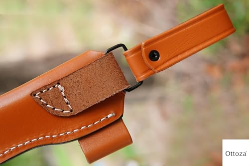 Ottoza Custom Handmade Brown 7" Leather Knife Sheath for 7 inch Blade for Bushcraft Knife - Hunting Knife - Camping Knife - Survival Knife - Fixed Blade Knives Vertical Carry/Cow-Buffalo Leather No:74