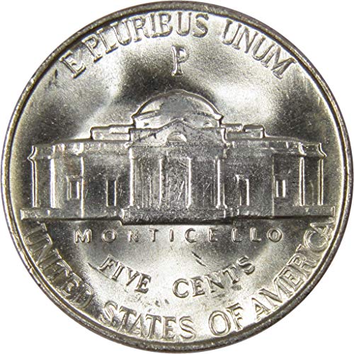 1945 P Jefferson Wartime Nickel BU Uncirculated Mint State 35% Silver 5c US Coin