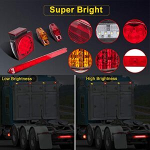 LIMICAR Trailer Lights LED Kit, LED Trailer Lights Kit, Boat Trailer Lights LED Submersible Kit, LED Trailer Lights Kit for Utility Trailer, w/Red Amber Trailer Marker Lights, 3rd Brake ID Light Bar