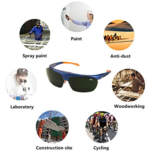 Holulo Flip-up Welding Goggles Eye Protective Safety Glasses for Welders with Transparent and Black Goggles Anti-Flog Anti-glare Anti-shock Welding Glasses